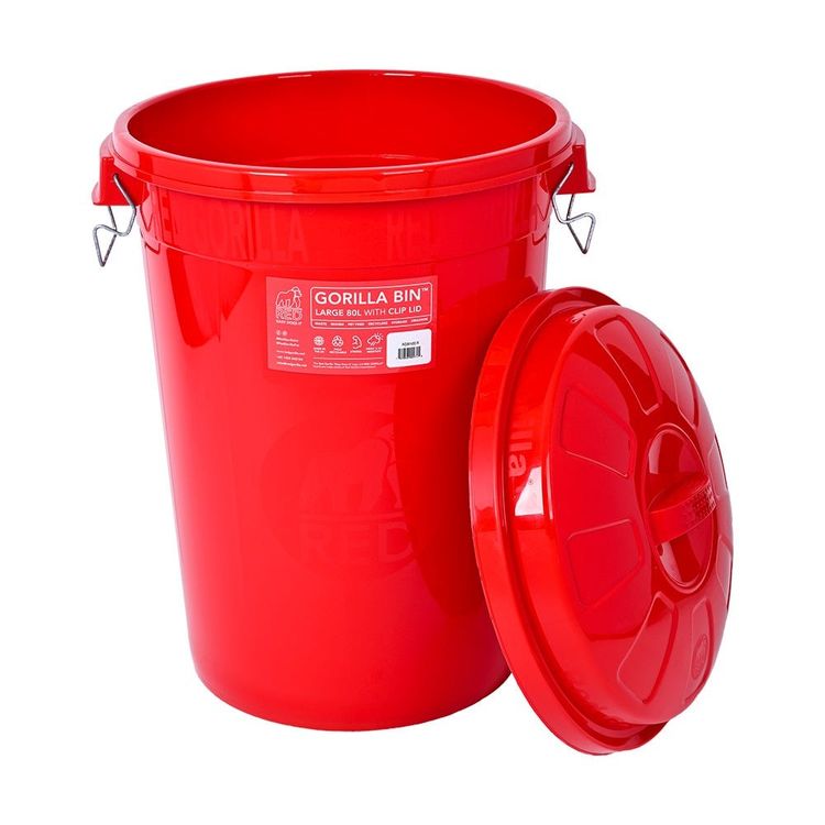 Buy Red Gorilla Bin With Clip Lid - Red from £19.50